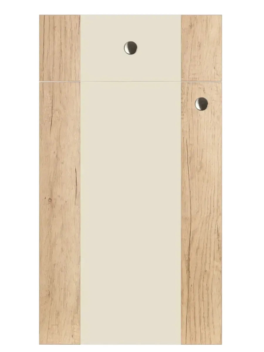 Replacement 3-Piece Slab + Shaker Hybrid Kitchen Drawer in Oak & Cream ...